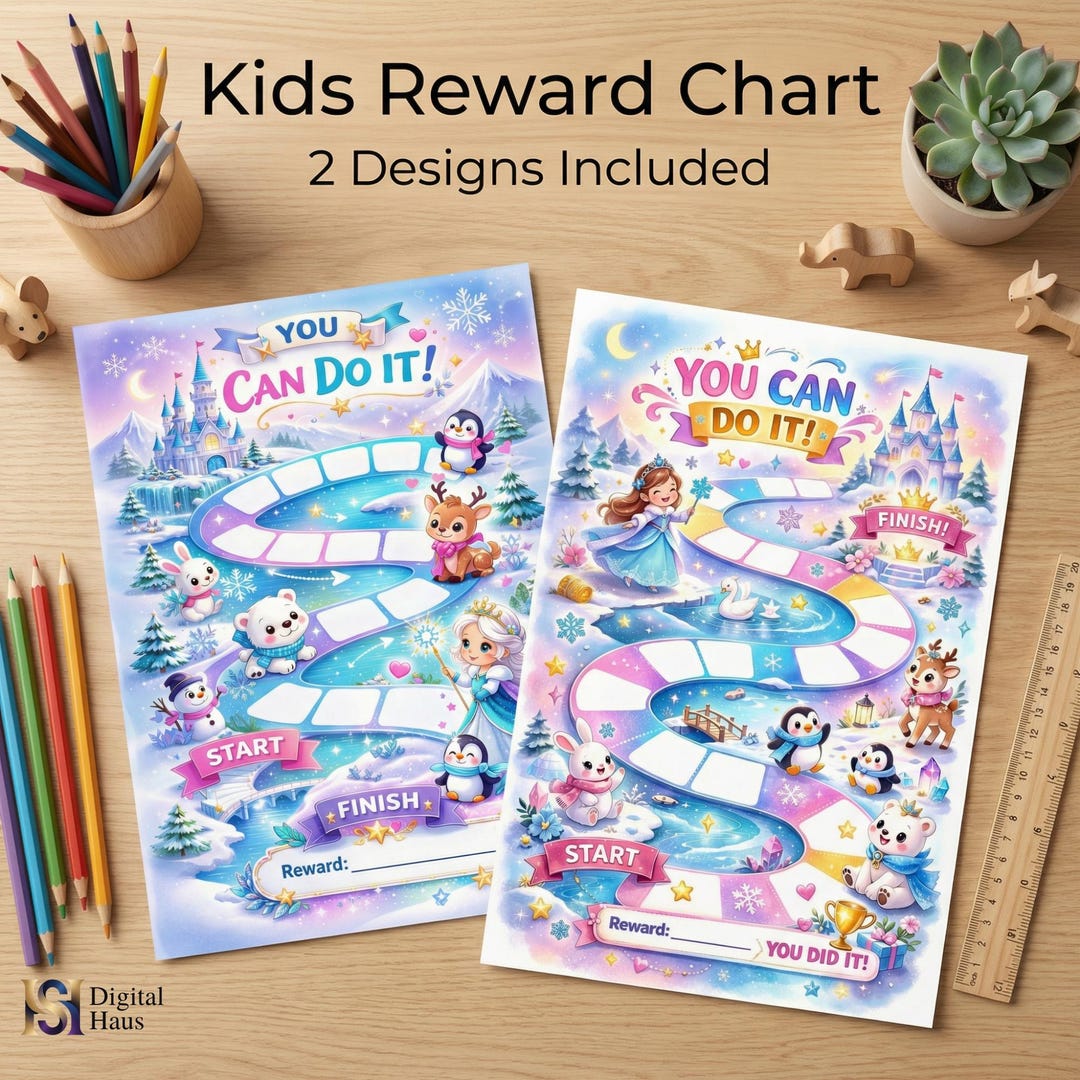 Snow Princess Reward Chart Bundle Printable | Behavior Chart for Girls ...