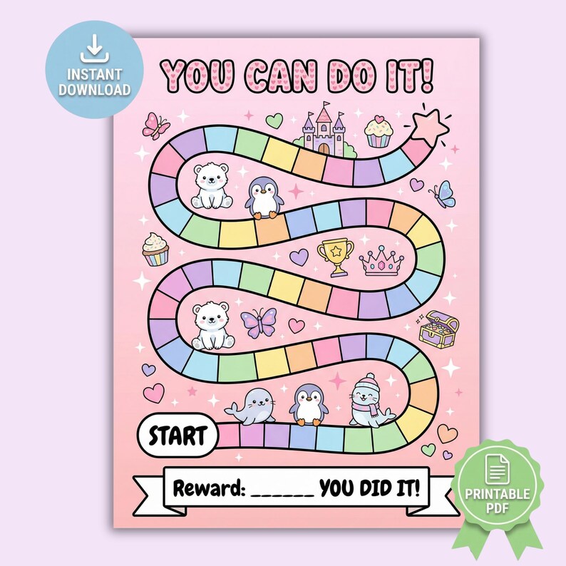 Pink Reward Chart Printable for Kids | Princess Behavior Chart ...