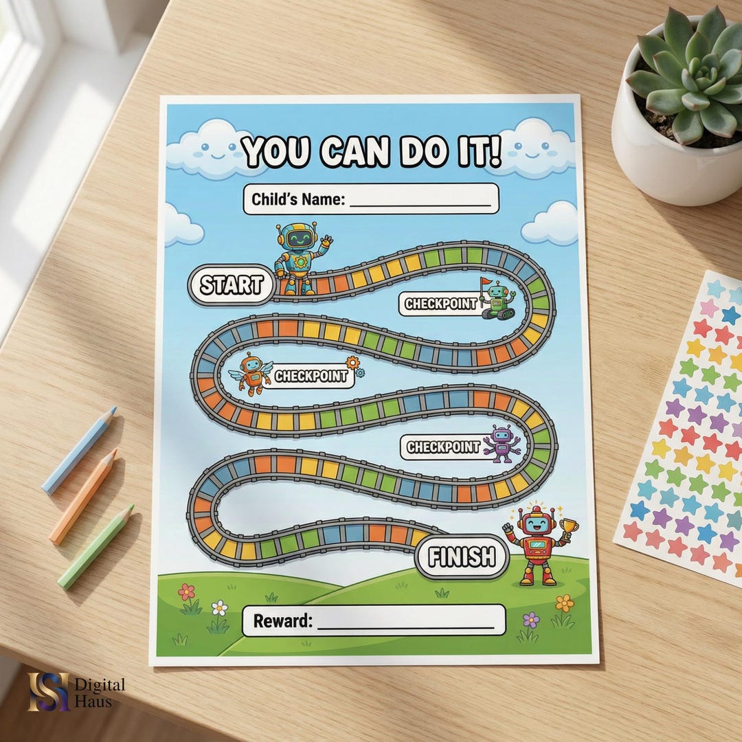 Printable Robot Reward Chart for Kids | Behavior Chart | Toddler Reward ...
