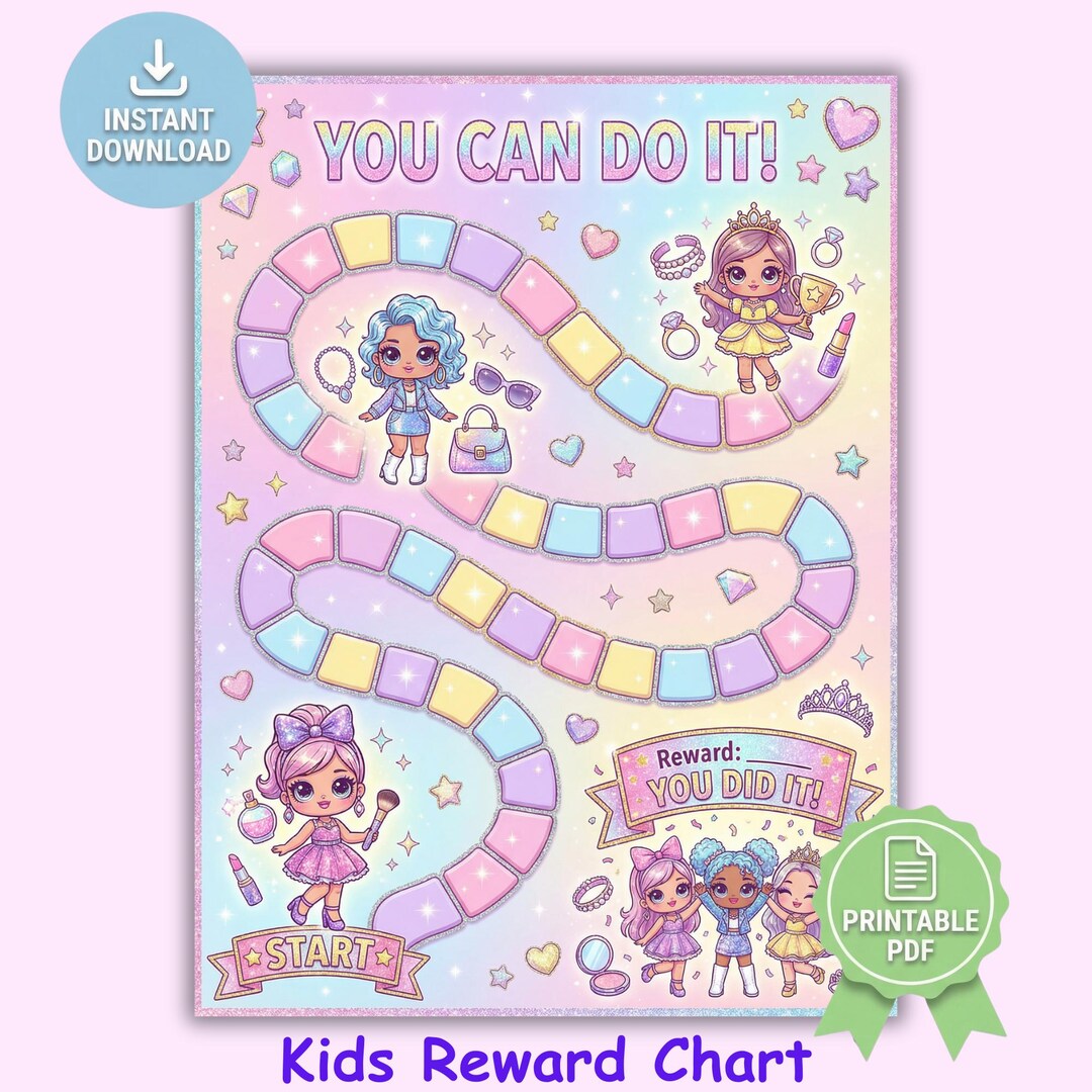 Girls Reward Chart Printable | Kids Behavior Chart | Princess Chore ...