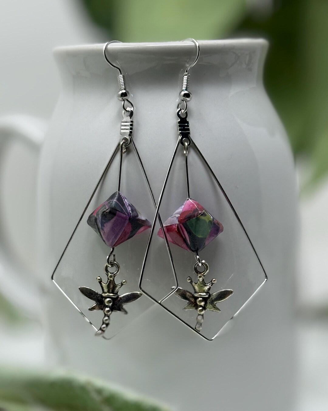 Hand-folded Origami Earrings – Geometric Statement Earrings – Art ...