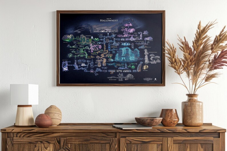 Hollow Knight Map Canvas Wall Art Hallownest World Map Dark Fantasy ...