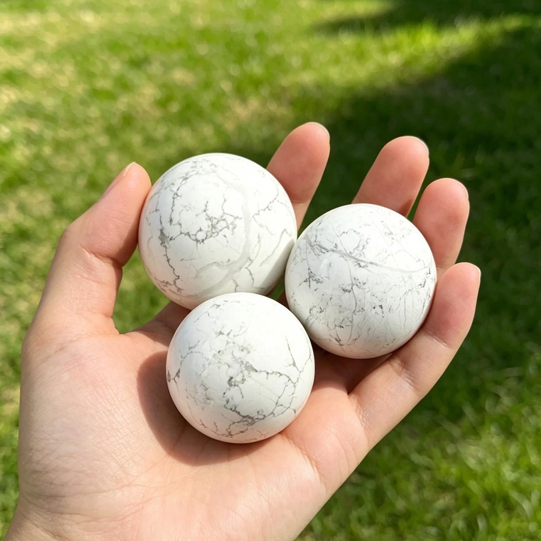 Natural Howlite Sphere Polished White Crystal Ball Home Decor - Etsy UK