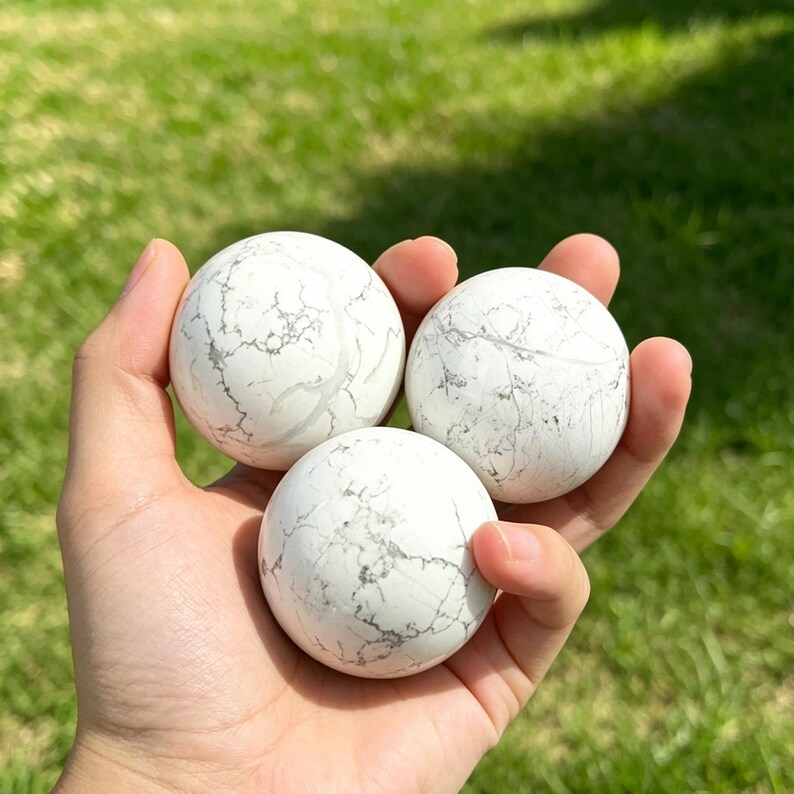Natural Howlite Sphere Polished White Crystal Ball Home Decor - Etsy UK