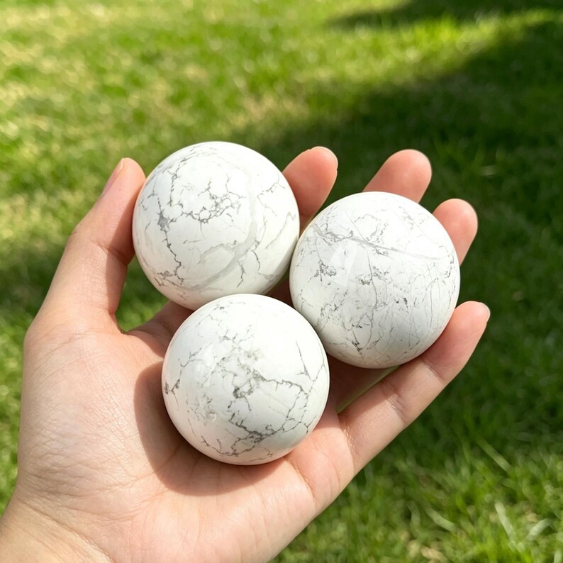 Natural Howlite Sphere Polished White Crystal Ball Home Decor - Etsy UK