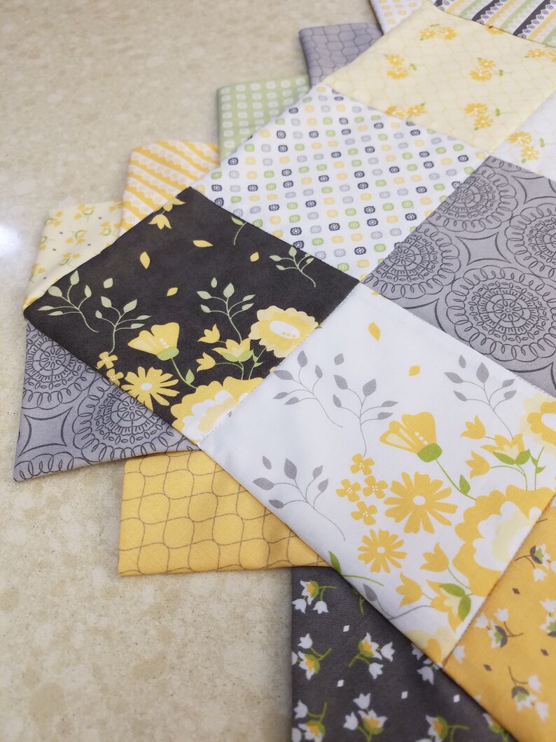 Prairie Point Table Runner Jaune Floral Gris Or Vert | Etsy