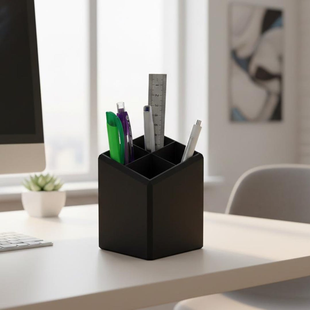 Compact Desk Organizer With 4 Sections for Pens, Pencils, Markers ...