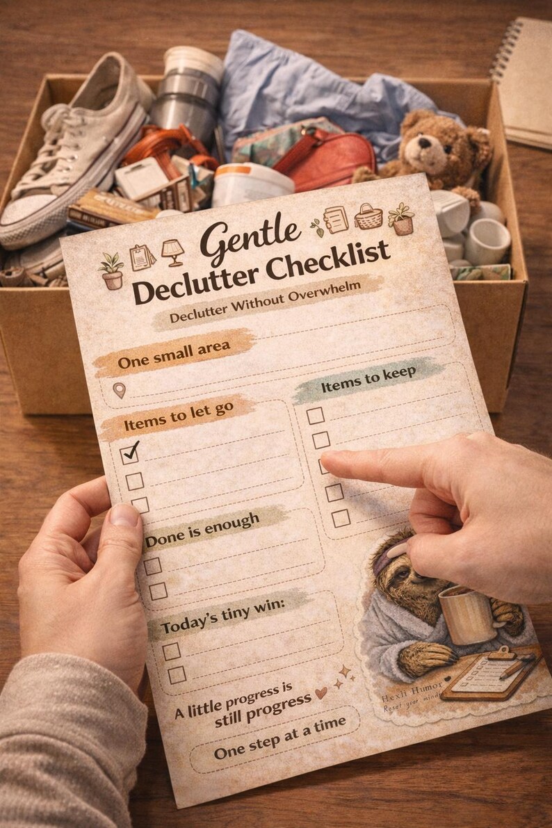 Gentle Declutter Checklist PDF, Printable Home Organization Guide (A4 ...