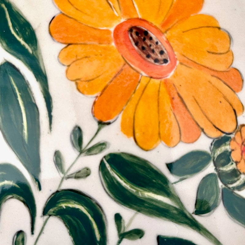 Sgraffito Tile - Etsy