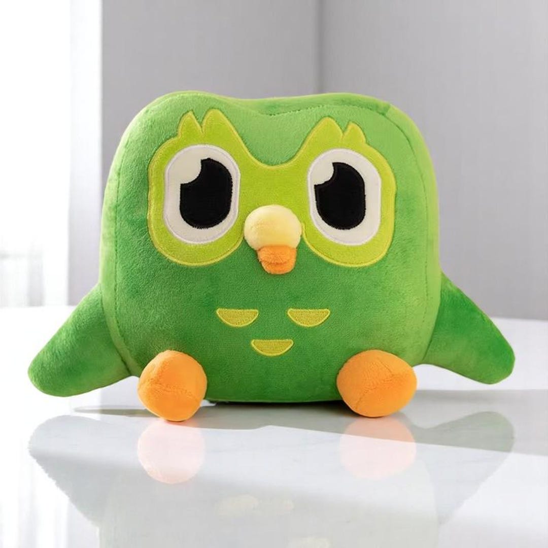 Duolingo Green Owl Plush Toy, Plushie of Duo the Owl, Cartoon Owl Doll ...