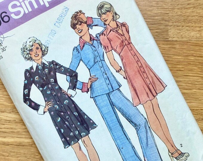 Simplicity 6606 1970s Pattern for Misses' Short Dress or Top W/ Empire ...