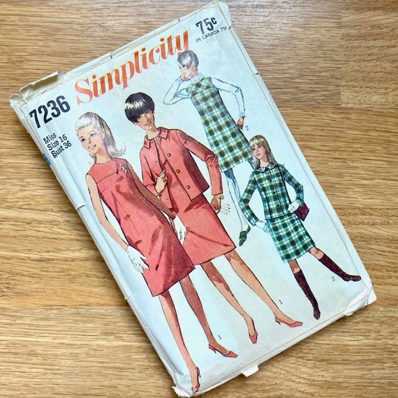 Simplicity 7236 1960s Pattern for Misses' Jacket Dress or - Etsy
