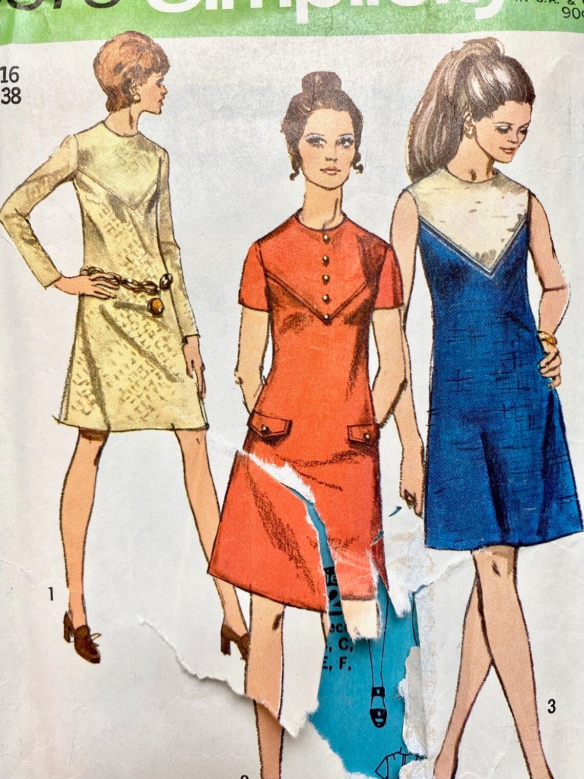 Simplicity 8878 1970s Pattern for Misses' Dress W/ Front - Etsy