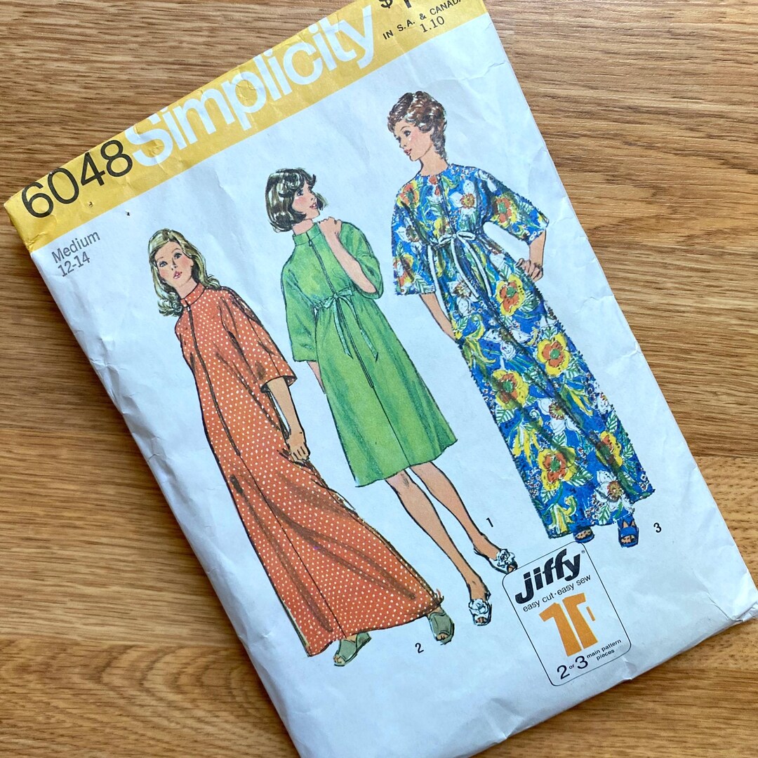 Simplicity 6048 1970s Pattern for Misses' Jiffy Robe in 2 Lengths W ...