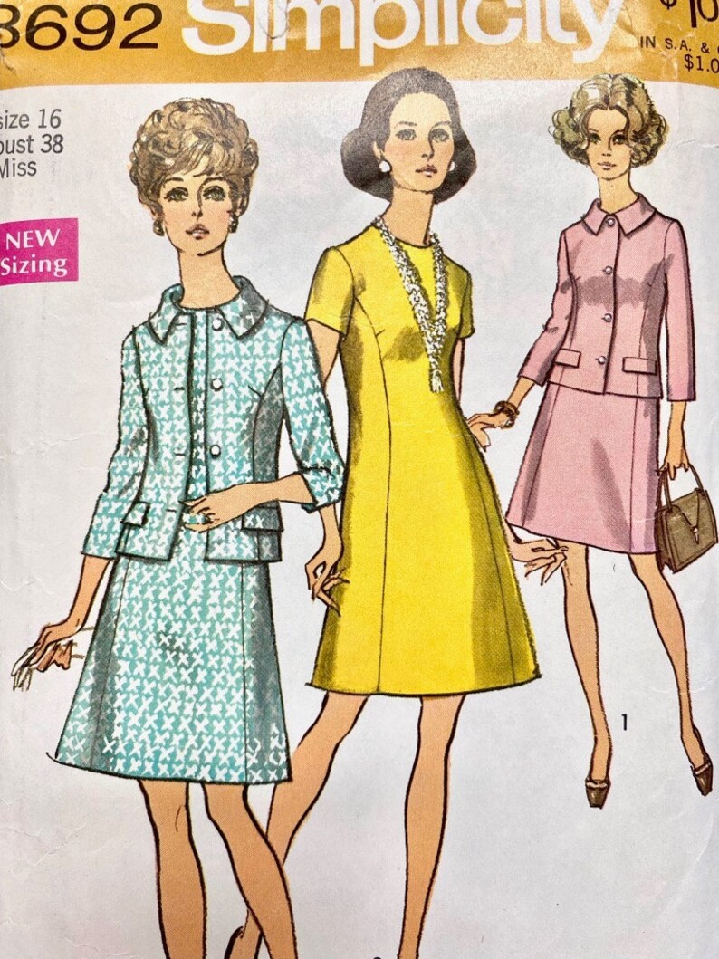 Simplicity 8692 1970s Pattern For Misses Dress And Lined Etsy