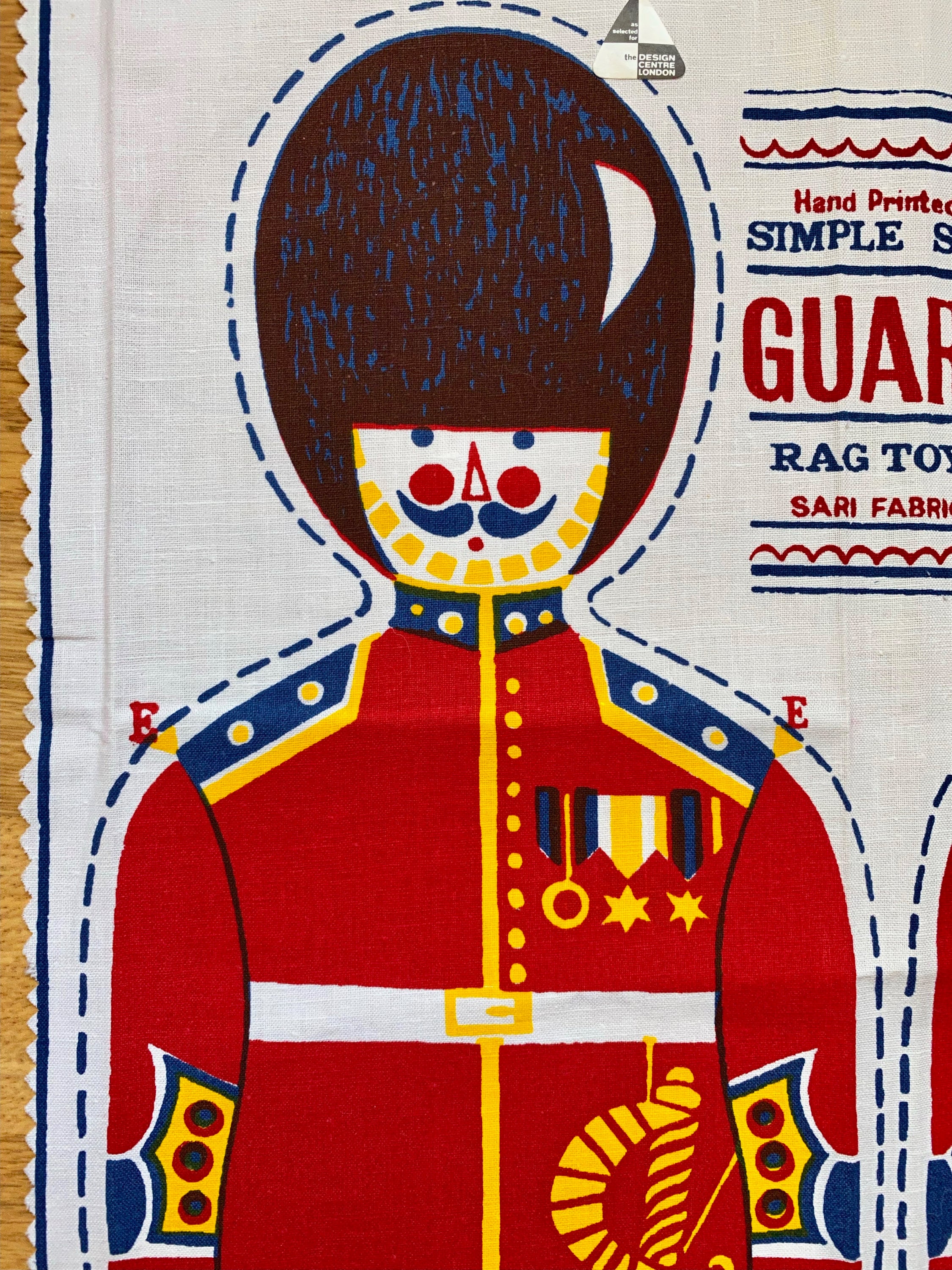 Vintage British Guard Rag Toy Cut & Sew Panel by Sari Fabrics, Hand ...
