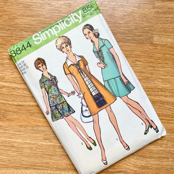 Simplicity 8844 1970s Pattern for Misses' Dress or - Etsy