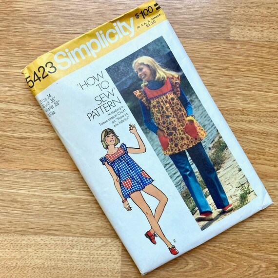 Simplicity 5423 1970s Pattern for Misses' Smock-top Pants - Etsy