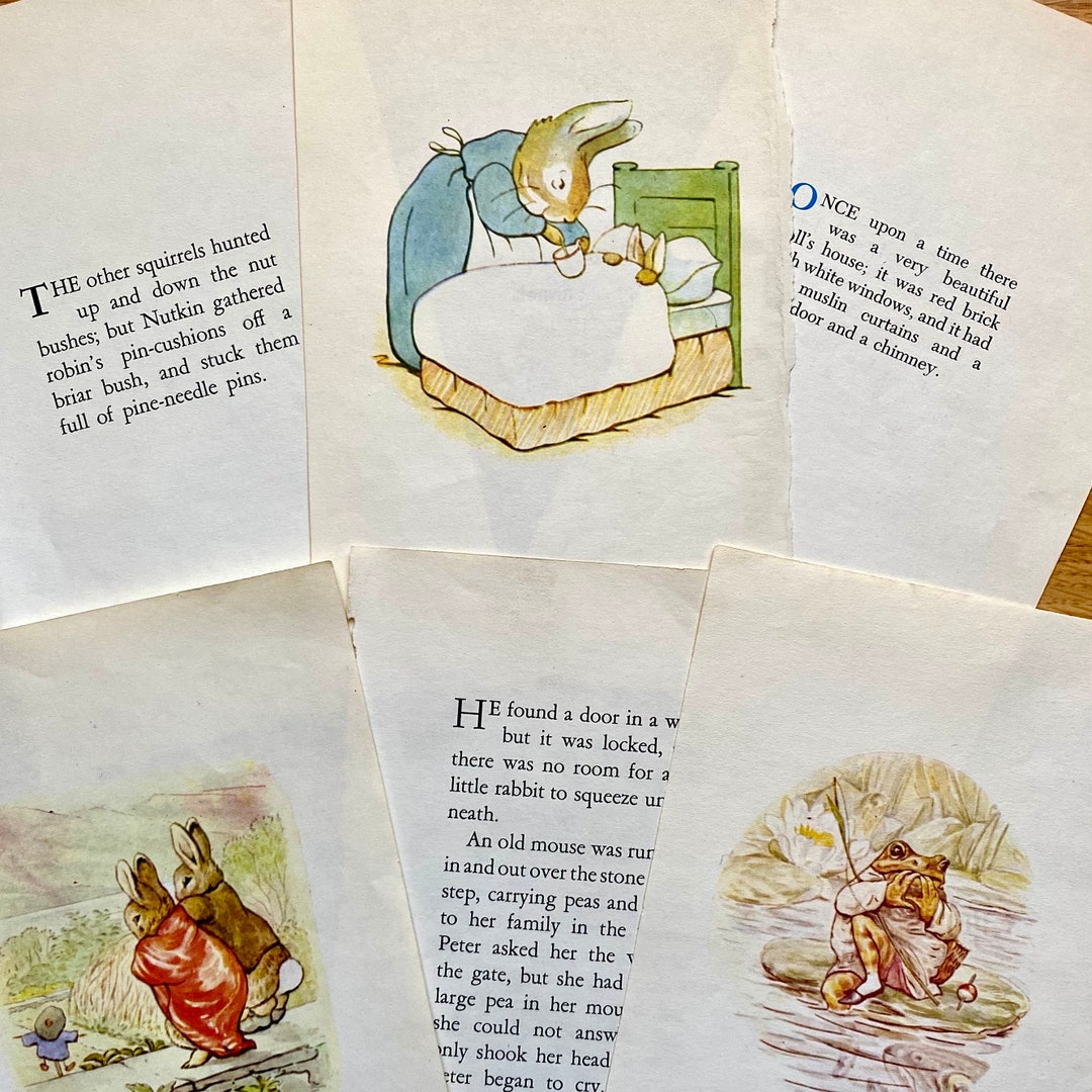 Beatrix Potter Ephemera Pack, 6 Pages, Illustrations & Text, Vintage ...