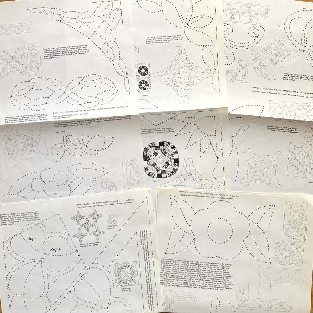 Vintage Hand Quilting Patterns, Full-size Traditional Quilt Motifs ...