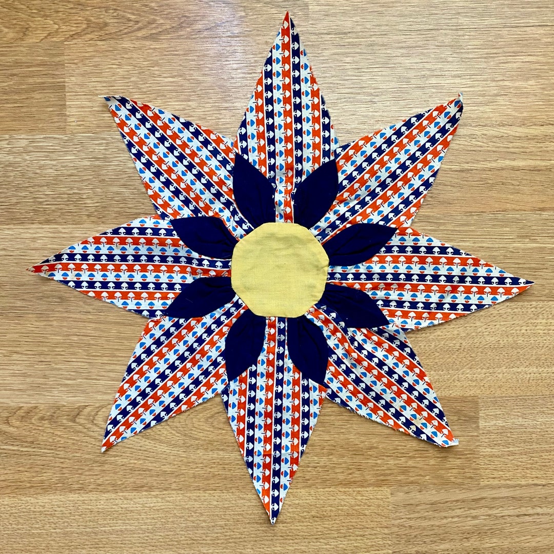 Vintage Missouri Daisy Scrappy Feedsack Orphan Blocks, Circa 1930s-40s ...