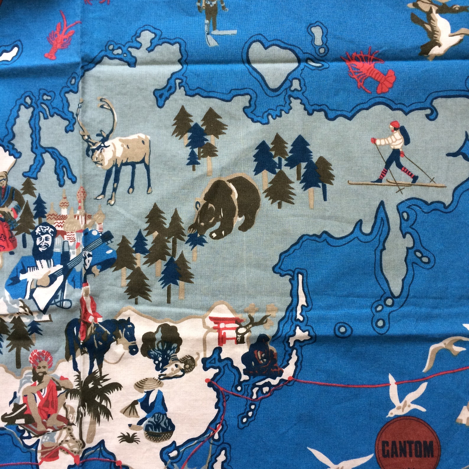1990s World Map Apparel Fabric U.F.N. Textile Group for - Etsy