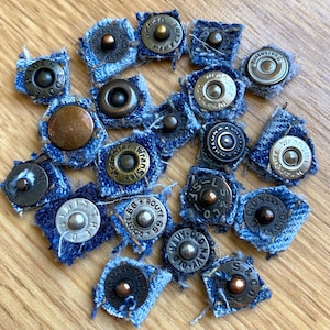 Denim Jean Rivets Lot of 20, Reclaimed Blue Jeans Pieces for Upcycling ...