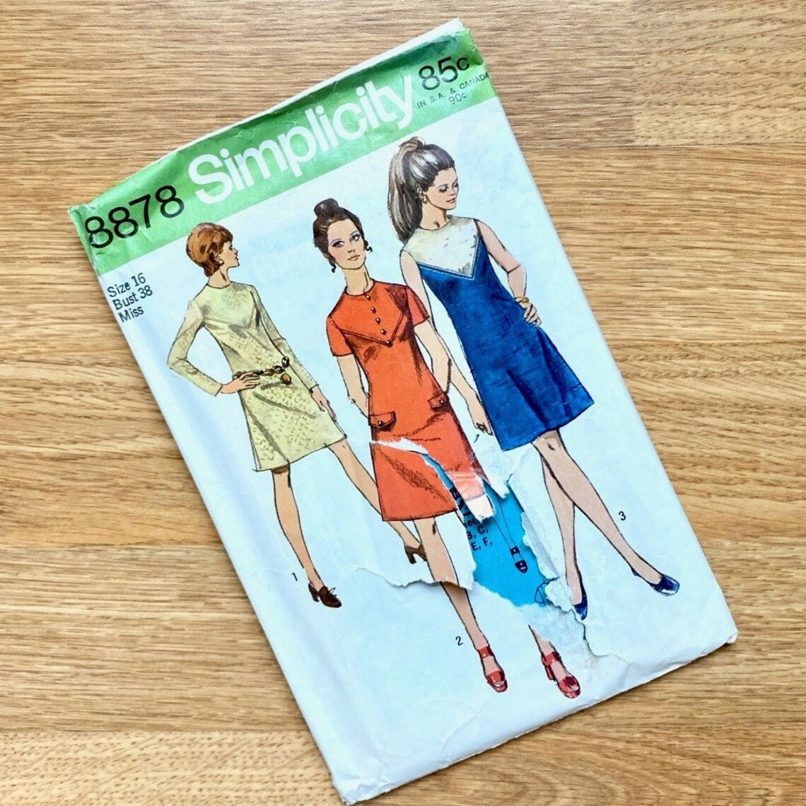 Simplicity 8878 1970s Pattern for Misses' Dress W/ Front - Etsy