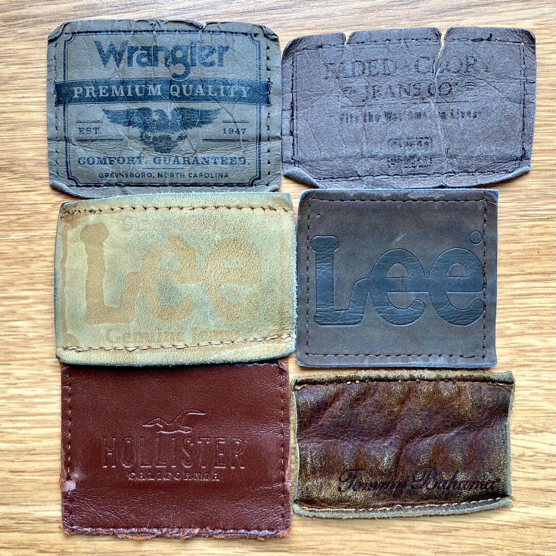 Salvaged Jeans Leather Labels, Assorted Brands, Lot of 6 Patches, Lee ...