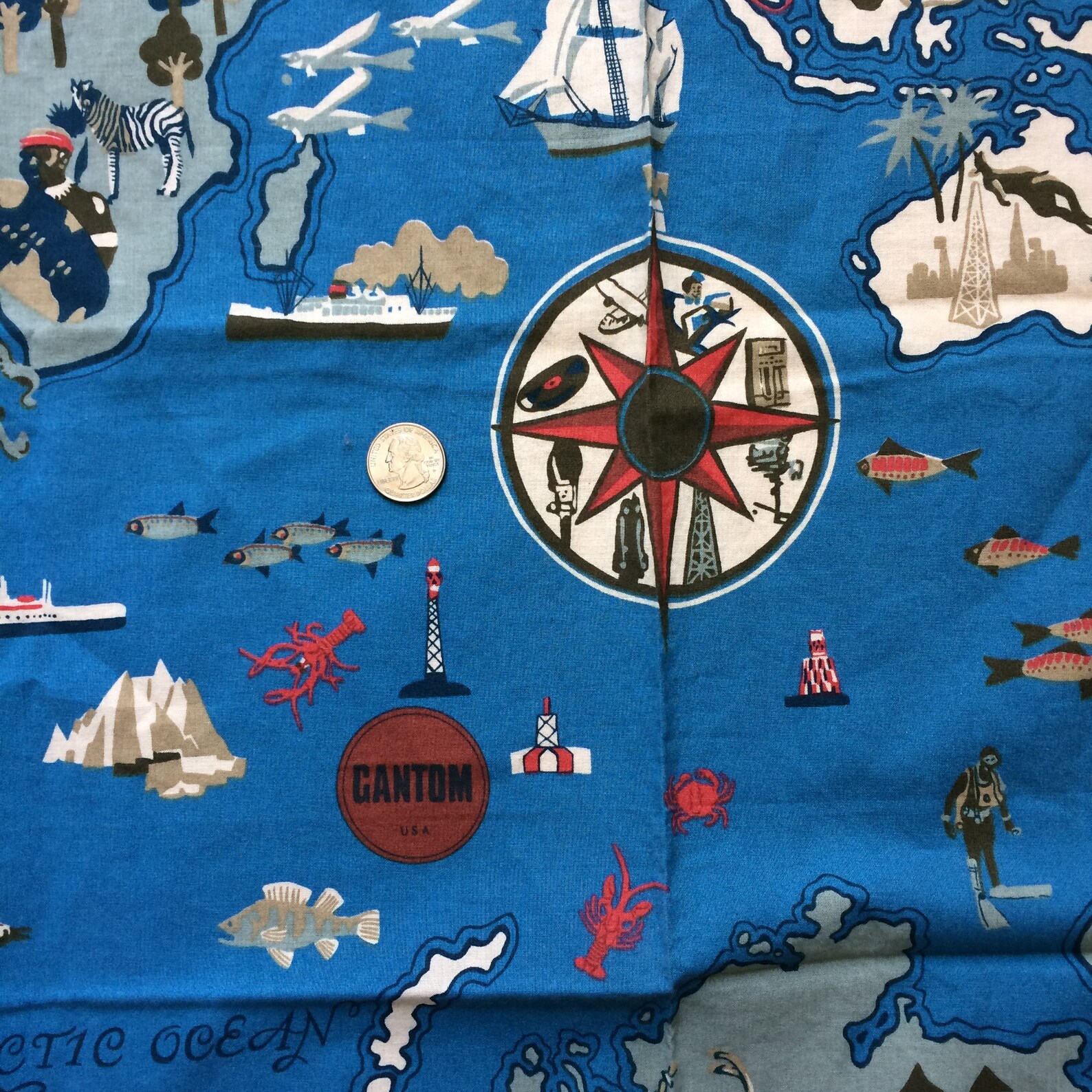 1990s World Map Apparel Fabric U.F.N. Textile Group for - Etsy