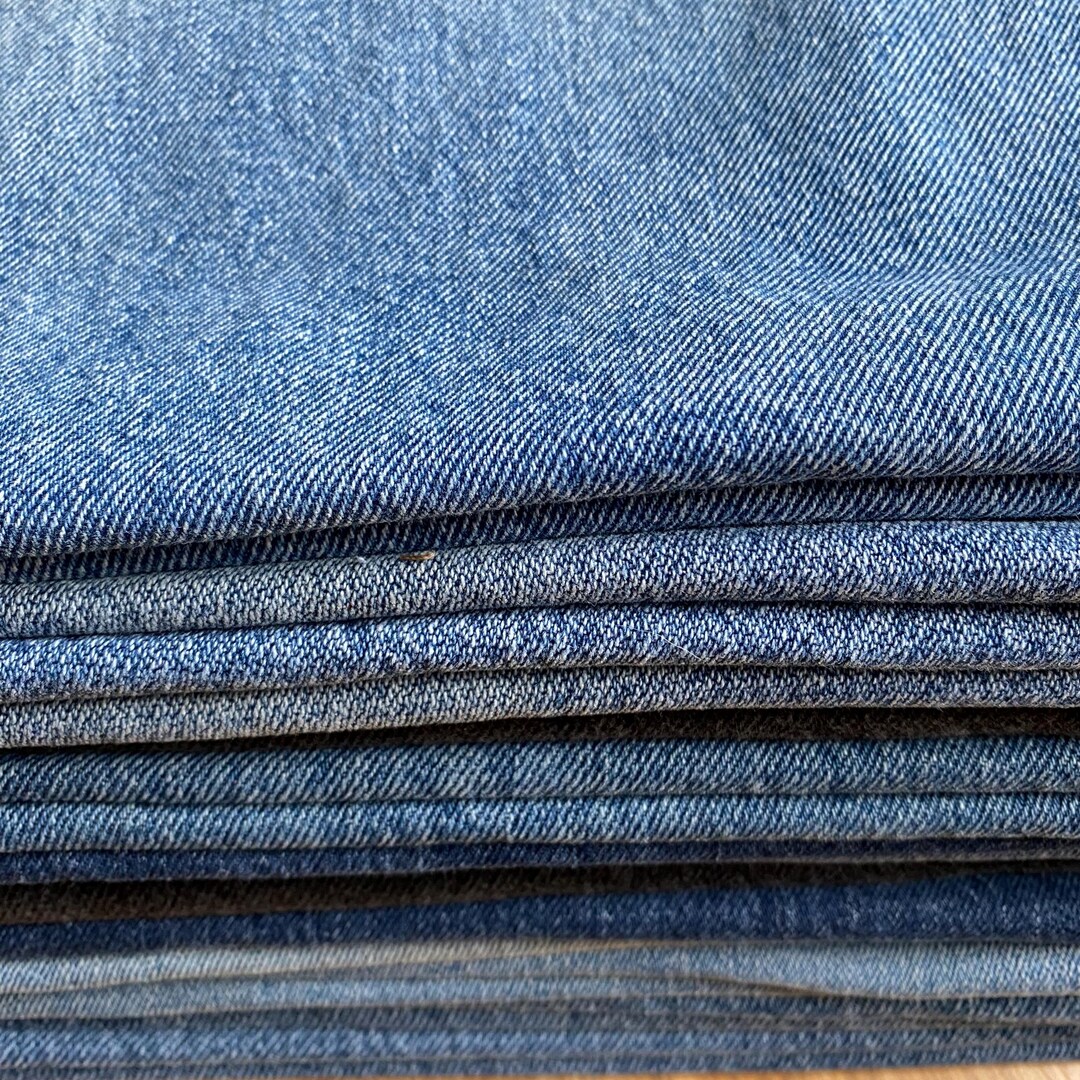 Reclaimed Denim Pant Leg Sections, Lot of 3 Long Blue Jeans Pieces for ...