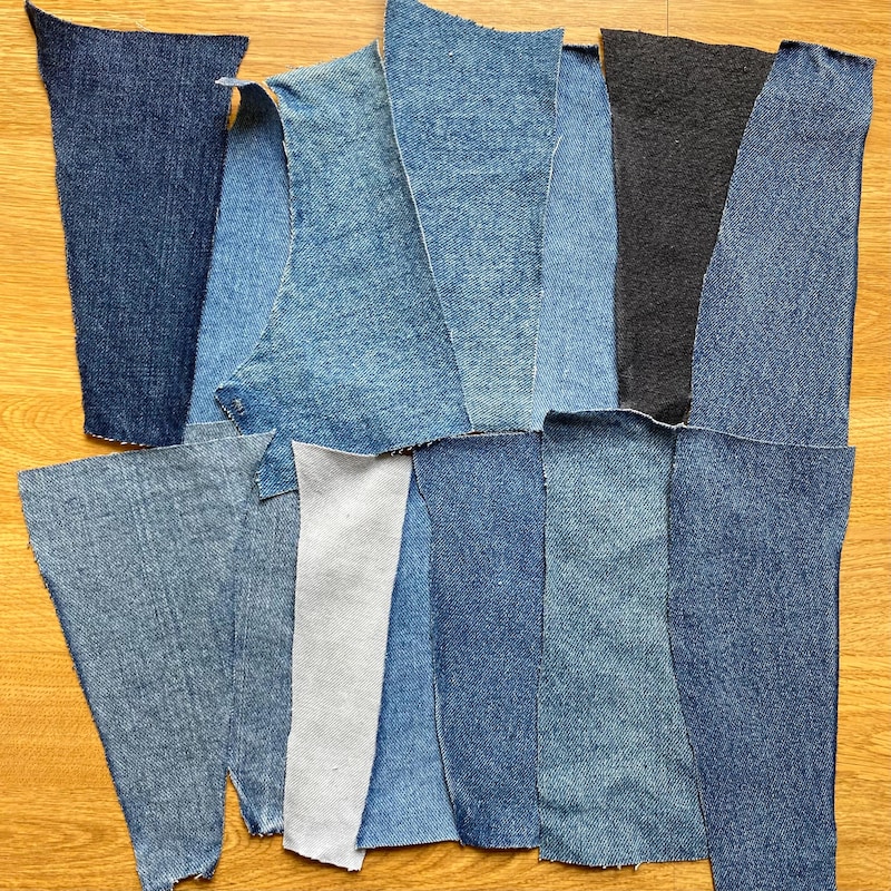 Recyclé Denim Fabric - Etsy New Zealand