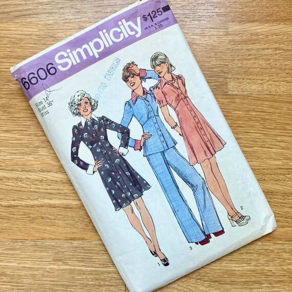 Simplicity 6606 1970s Pattern for Misses' Short Dress or - Etsy