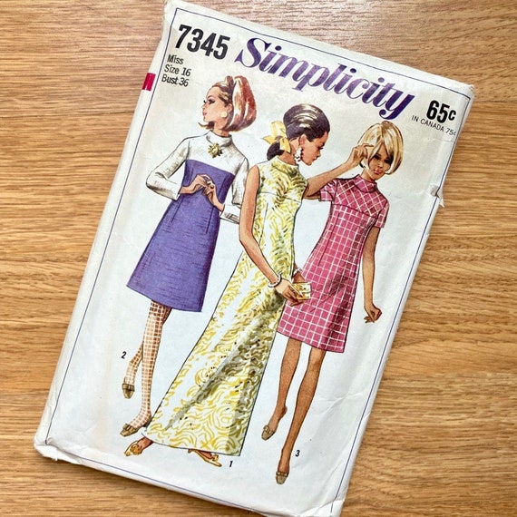 Simplicity 7345 1960s Pattern for Misses' A-line Dress in - Etsy