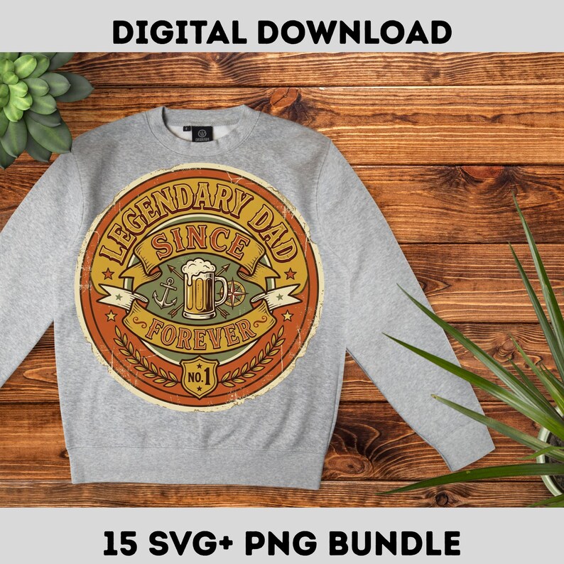 15 Father's Day SVG PNG Bundle, Dad T-shirt Designs, Sublimation ...
