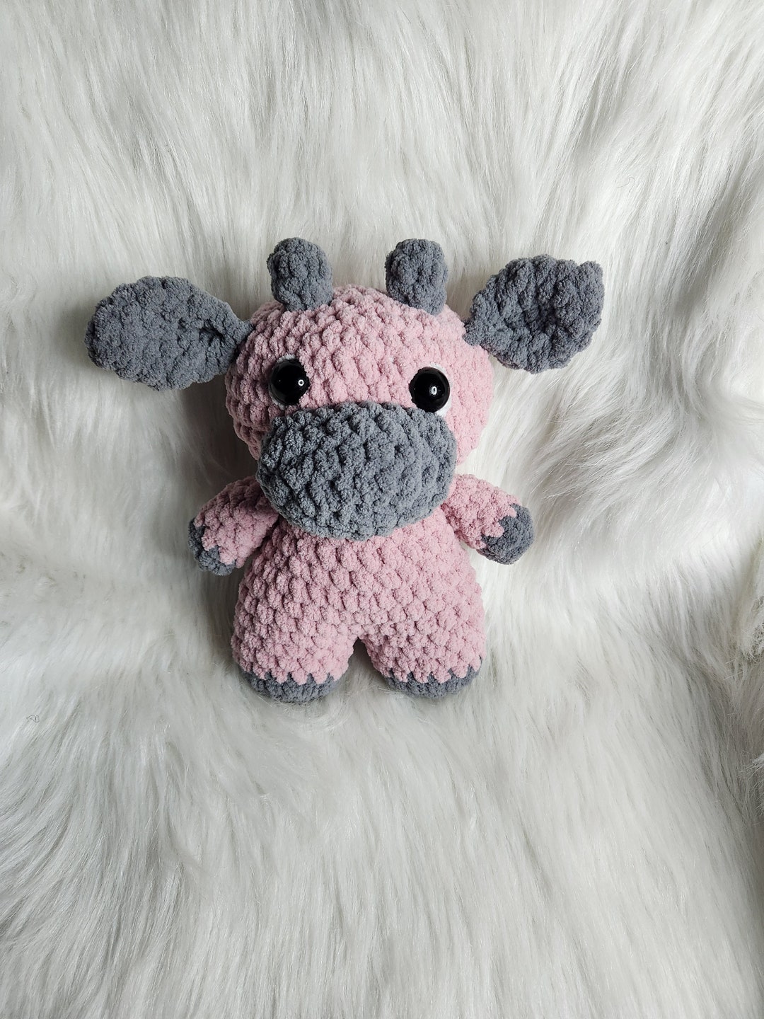 Blush Pink and Grey Cow - Etsy
