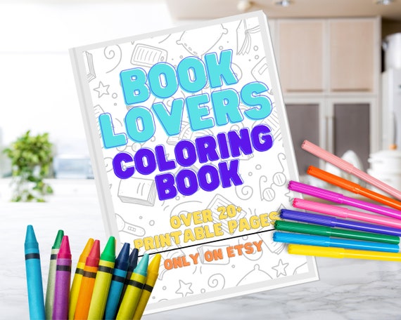 Printable Coloring Sheets Coloring Book Book Lovers - Etsy