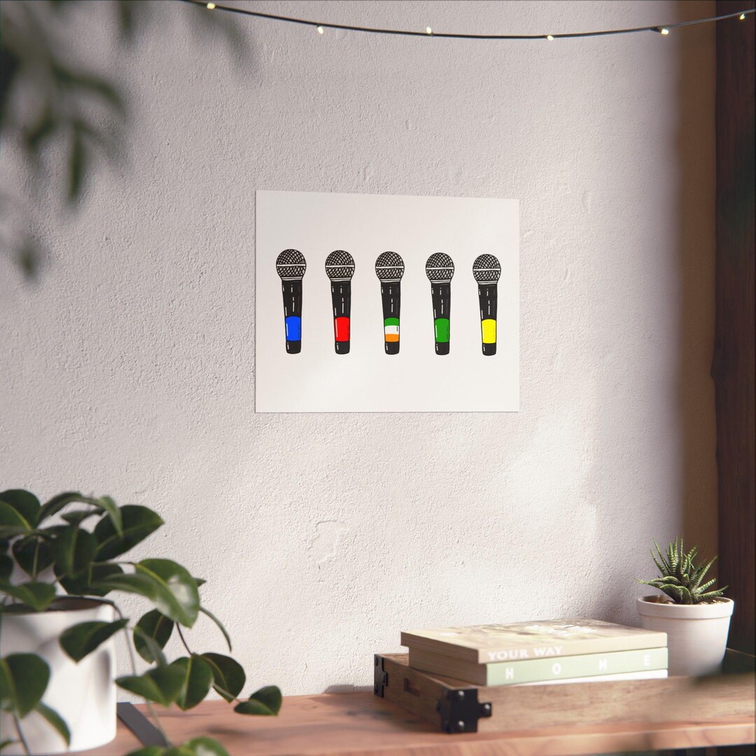 One Direction Microphones Matte Horizontal Poster | Music Decor, Vocal ...