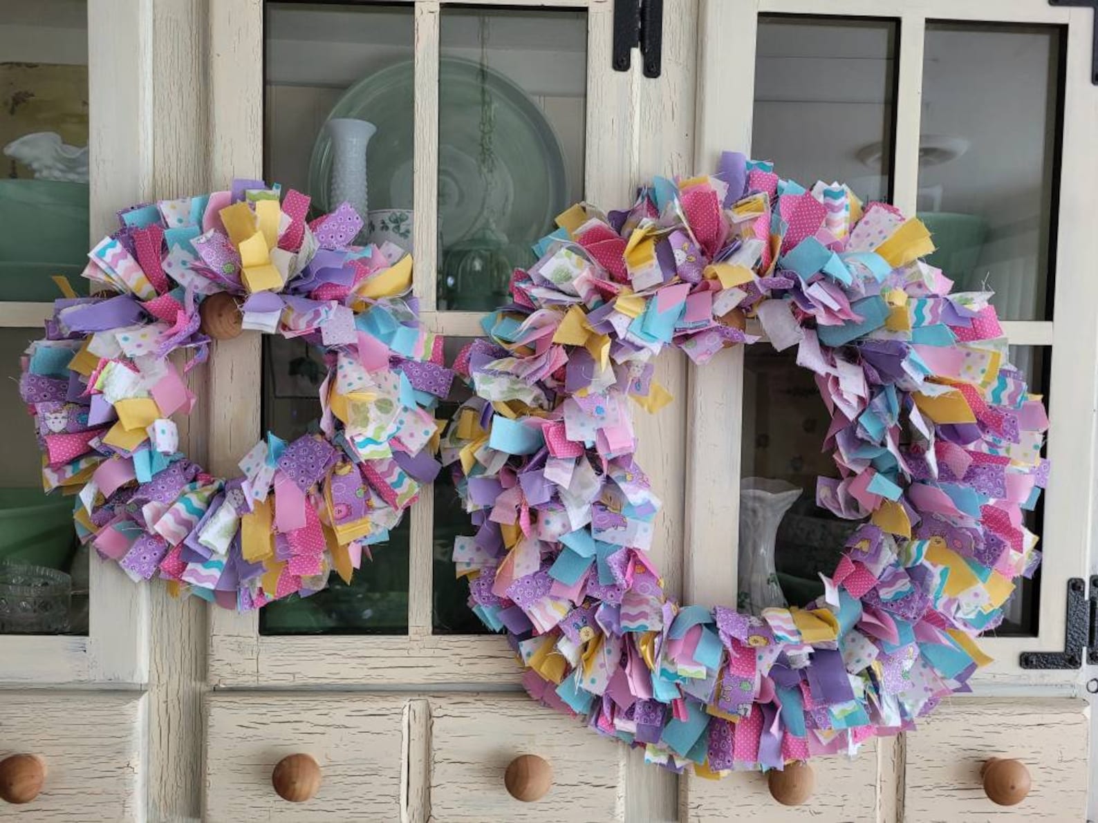 Spring Wreath-fabric Wreath-rag - Etsy
