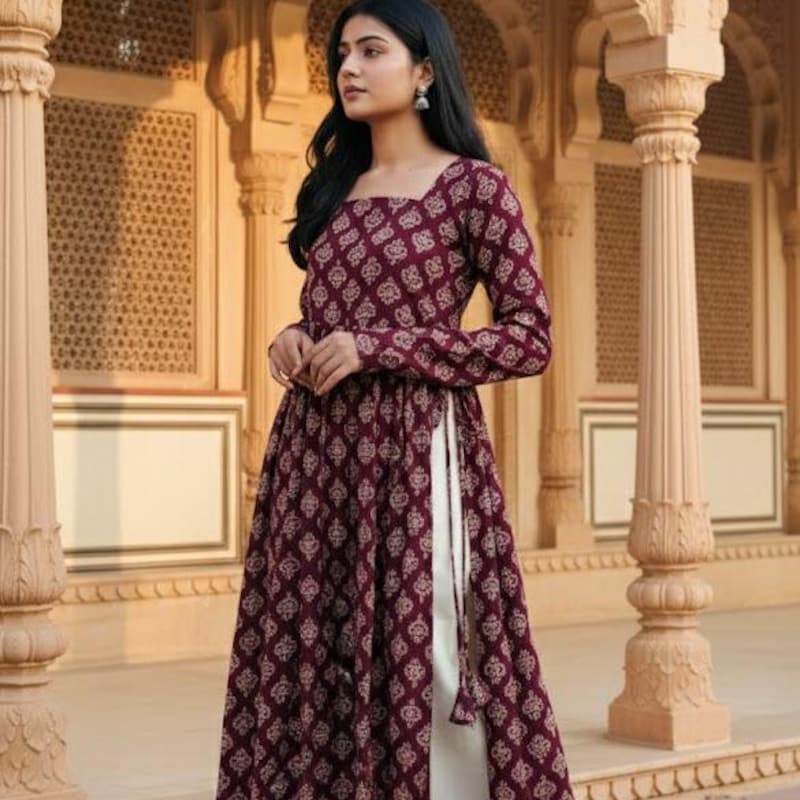 Maroon Ethnic Outfit - Etsy
