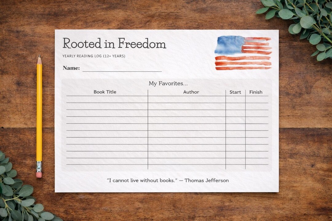 Yearly Reading Log Printable for Teens | Homeschool Book Tracker PDF ...