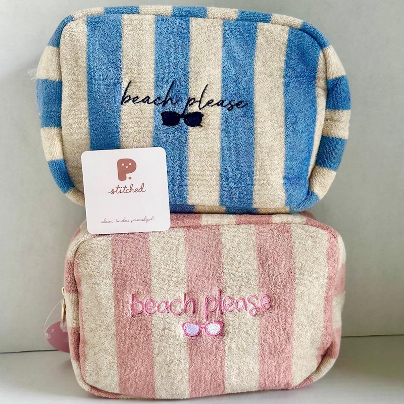 Striped Terry Pouch - Etsy
