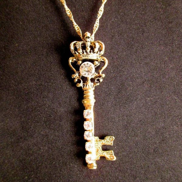 Crown Key Necklace - Etsy