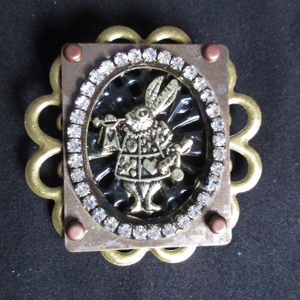 White Rabbit Brooch - Etsy