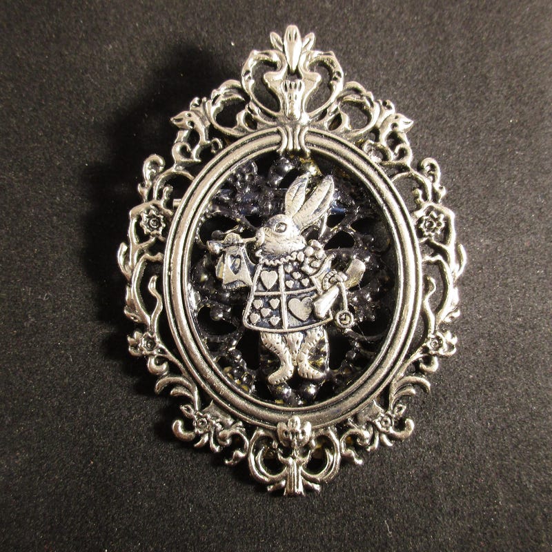 White Rabbit Brooch - Etsy