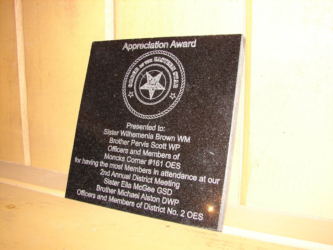 Stone Personalized Laser Tribute Plaque Gift or Award for Military ...