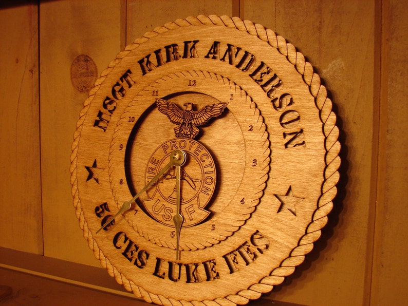 Personalized Laser Tribute Wall Clock Gift or Award for Military, Fire ...