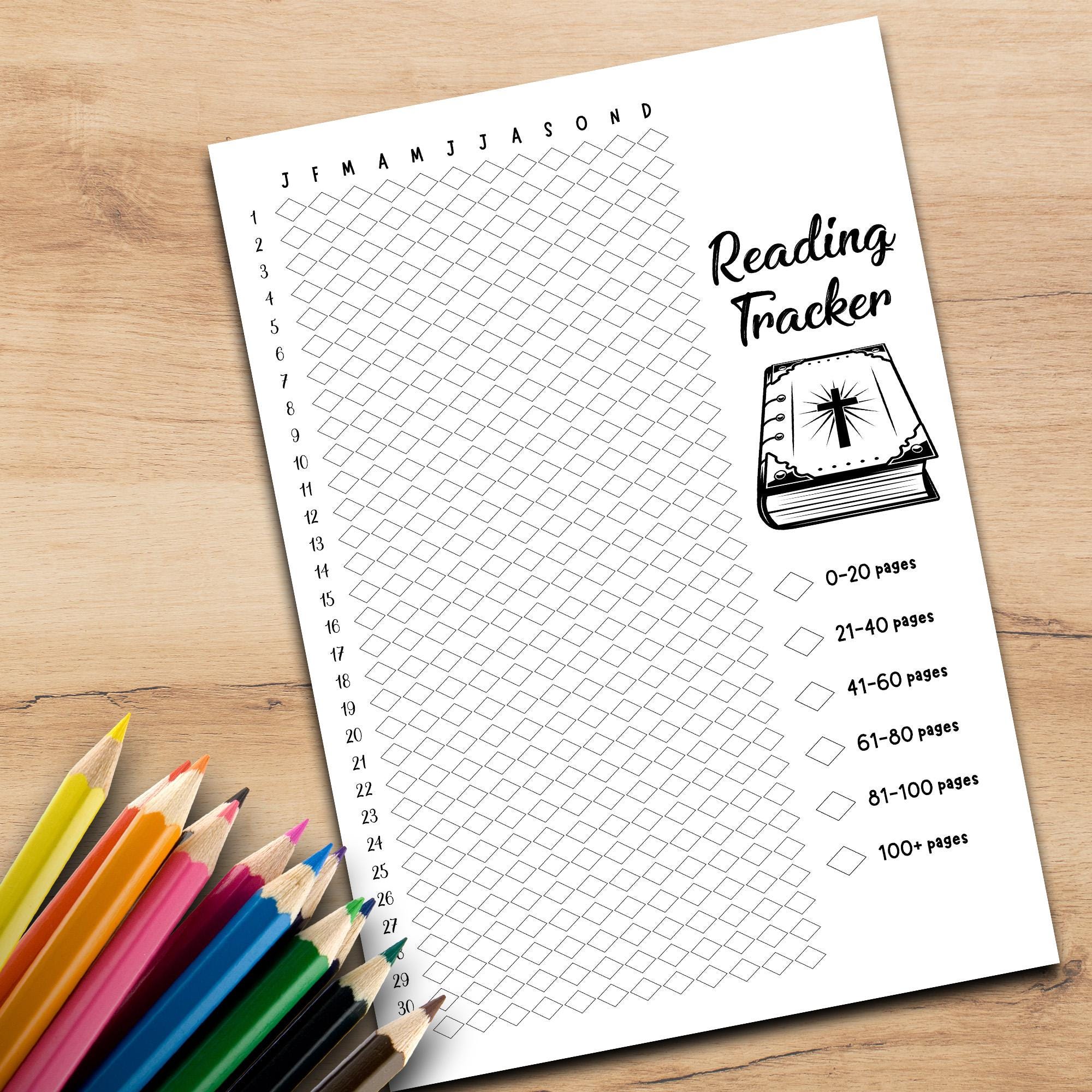 Monthly Reading Tracker Printable | Book Pages Tracker | Reading Log ...