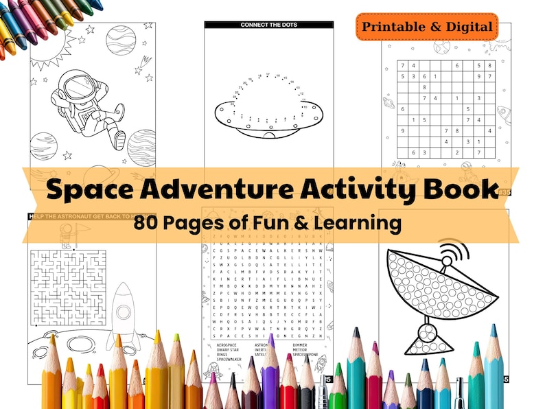 Printable Space Activity Book for Kids – Coloring, Mazes, Worksheets ...