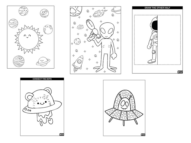 Printable Space Activity Book for Kids – Coloring, Mazes, Worksheets - Etsy